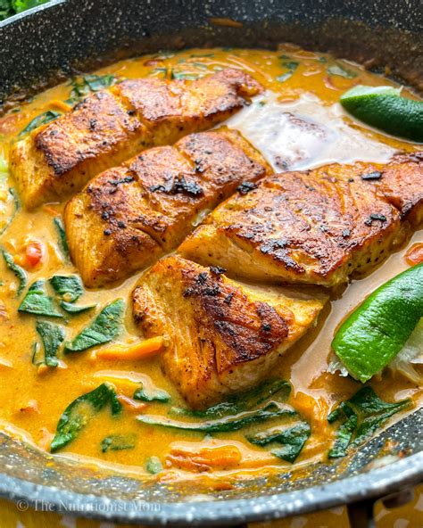 Lighter Coconut Curry Salmon Nutritionist Mom
