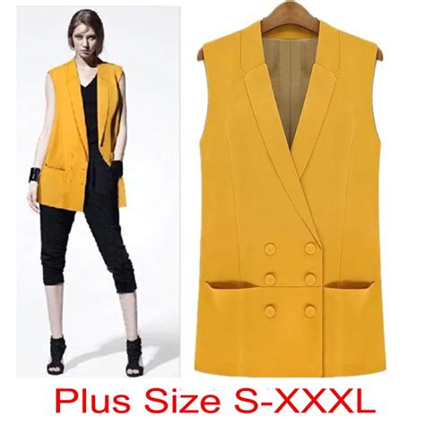 2017 Springsummer Women Elegant Suit Vest Plus Size S Xxxl Double