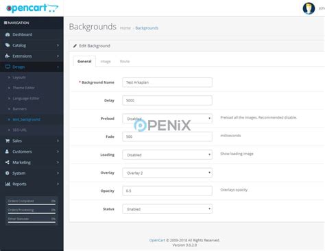 OpenCart Background Slideshow