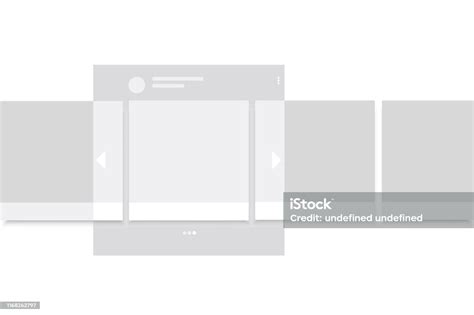 소셜 네트워크에 인터페이스 회전 목마 게시물 모바일 페이지 벡터 그림입니다 모형 템플릿 미디어 인터넷 모형에 대한 스톡 벡터 아트 및 기타 이미지 Istock