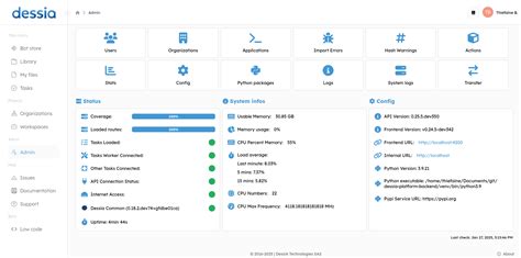 Use The Admin Panel Dessia Documentation