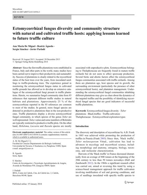 Pdf Ectomycorrhizal Fungus Diversity And Community Structure With
