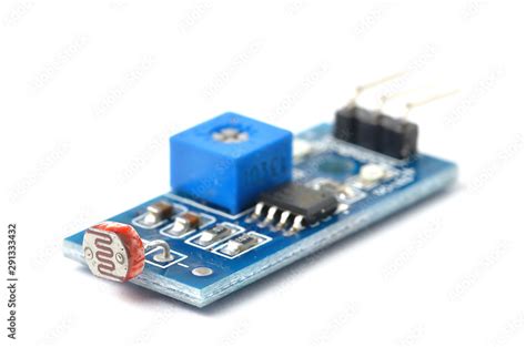 Electronic Light Module Sensor For Electronic Diy Kit Isolated On White Background Stock Photo