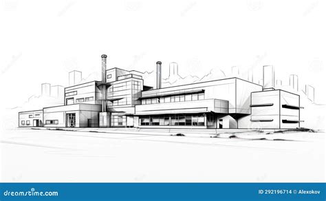 Minimalistic Art Drawing Of A High Tech Research Facility Ai Generated