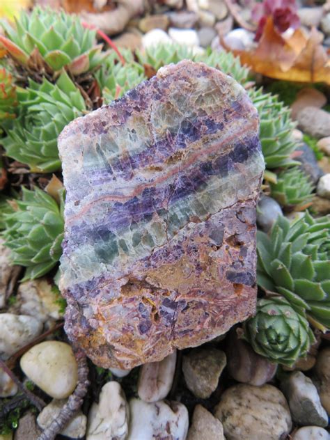 Regenbogenfluorit Anschliff Ca 98 Gramm Platte Stein Mineralien
