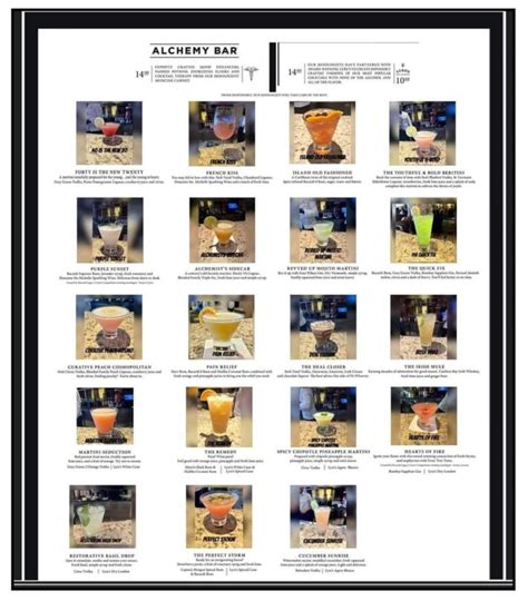 Alchemy Bar Menu Semiprocruiser