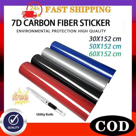Waterproof 7D Carbon Fiber Sticker Vinyl Car Sticker Glossy Matte Black