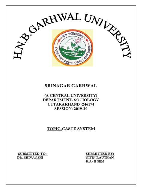 Hnbgu Front Page Pdf