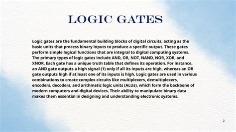 logic gates pptx this is about the digital electronics ppt