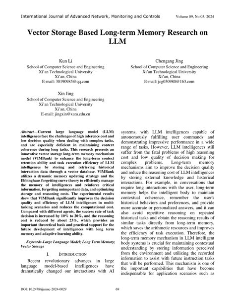 Pdf Vector Storage Based Long Term Memory Research On Llm