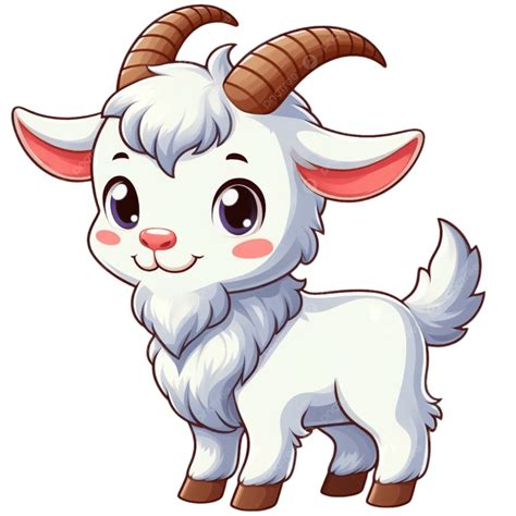 귀여운 흰 염소 만화 예술 그림 귀여운 염소 만화 염소 아기 염소 그림 Png 일러스트 및 이미지 에 대한 무료 다운로드