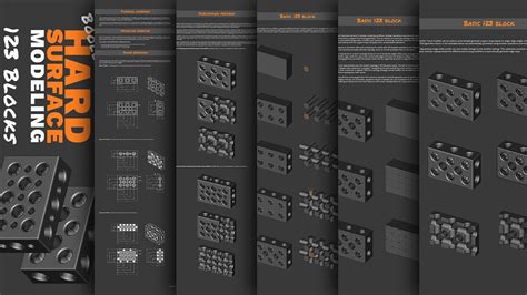 artstation boolean sub d hard surface modeling 123 blocks
