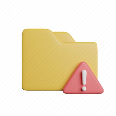 Warning Folder File Front Document Archive Danger 3d Illustration