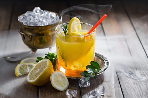 Premium Photo Alcoholic Cocktail With Fruit And Ice