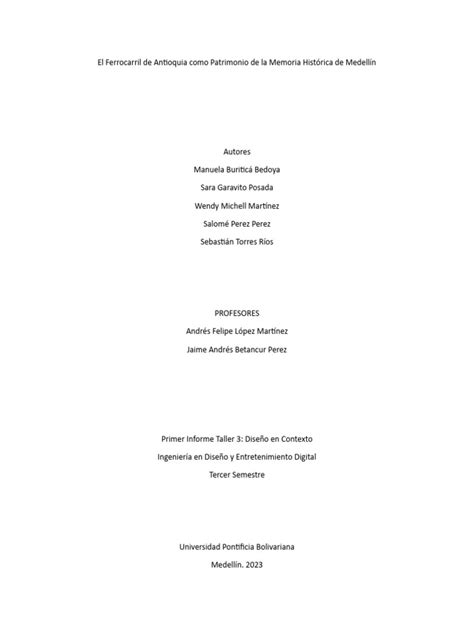 Primer Informe Taller Pdf