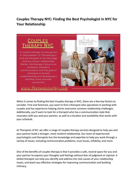 Couples Therapy Nyc Finding The Best Psychologist In Nyc For Your