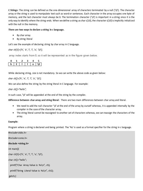 c strings pdf string computer science c programming language