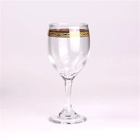 04 Gold Rimmed Wine Glasses Set