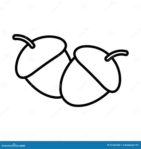 Acorn Icon Outline Stock Vector Illustration Of Honeybee 97262440