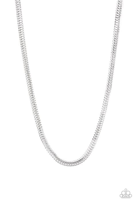 Paparazzi Knockout King Silver Mens Necklace Silver Chain For Men