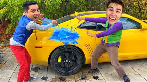 Wizard Mr Joker Teleported Car Vs Mr Joe On Camaro Pretend Play Youtube