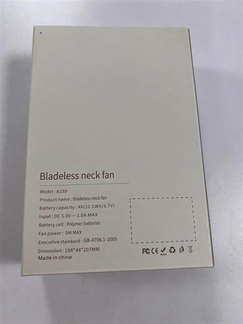 Ventilador de cuello portátil sin aspas recargable 5000 mAh aire
