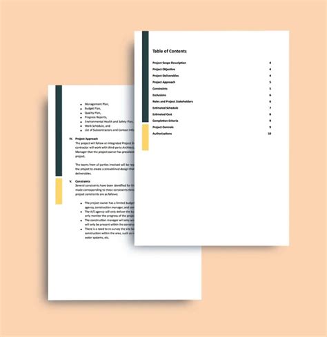 Construction Project Scope Statement Template Prewrite