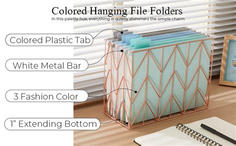 Y YOMA Pack Colored Hanging File Folders Letter Size Decorative Hanging Folder Cute Pretty