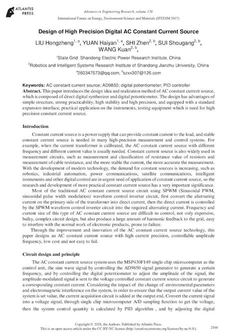 Pdf Design Of High Precision Digital Ac Constant Current Sourcedesign Of High Precision