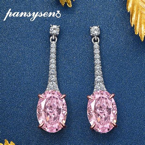 Pansysen Rom Ntico 925 Prata Esterlina Oval Corte 9x13mm Rosa Amarelo
