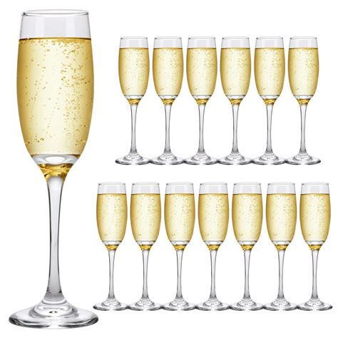 6oz Champagne Fluteclear Champagne Glasses Set Of 14elegant Stemmed Champagne Glasses
