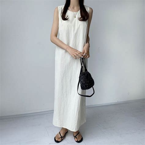 키큰녀추천 맥시기장 맥시 바스락 나일론 뒤트임 H라인 롱 원피스 에이블리