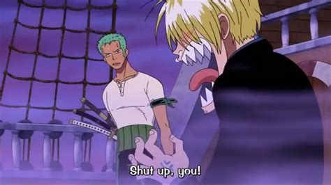 Shut Up You Funny Text Quote Zoro Sanji Fighting Blushing One