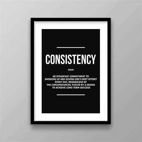Consistency Motivational Wall Art Steadfast Commitment Sign Etsy