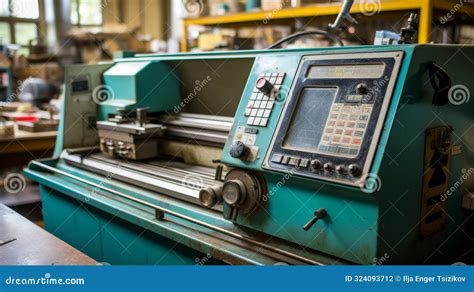 Advanced Cnc Machine Control Panel Showing Data And Graphs Illustrating Process Complexity