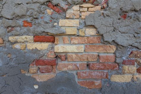 Rustic Dinding Bata Campuran Dan Latar Belakang Pola Patch Beton Foto