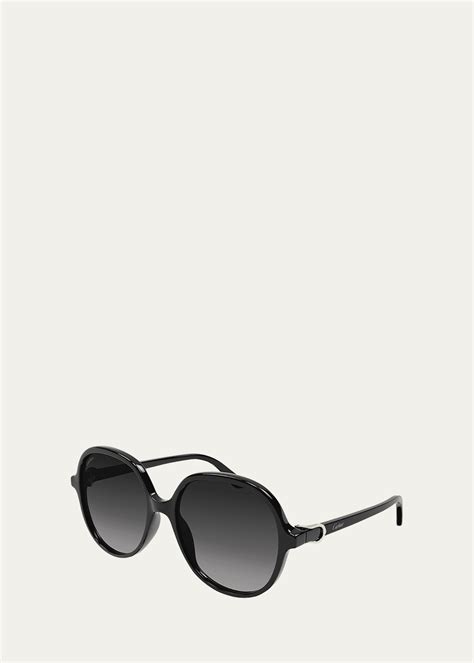 Cartier Logo Round Acetate Sunglasses Bergdorf Goodman