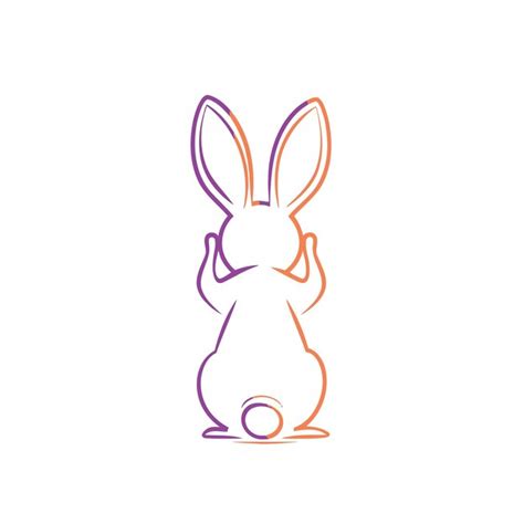 터 실루 토끼 기호 로고 프리미엄 Ai 생성 벡터