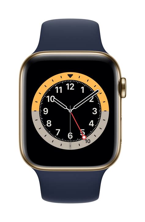Apple Watch S6 Cell 44mm Gold Steel Deep Navy S. | iSETOS.cz