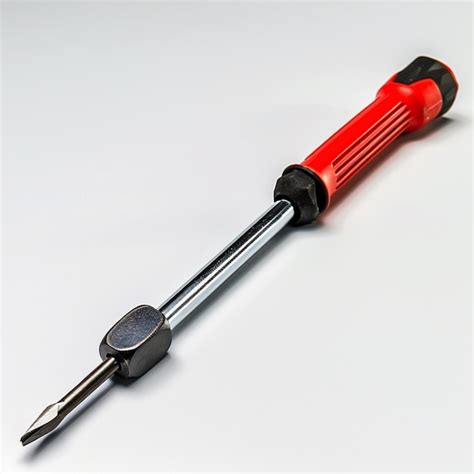 A Red And Black Tool With A Silver Handle And A Black Handle Premium