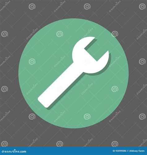 De Moersleutel Moersleutelsleutel Herstelt Vlak Pictogram Ronde