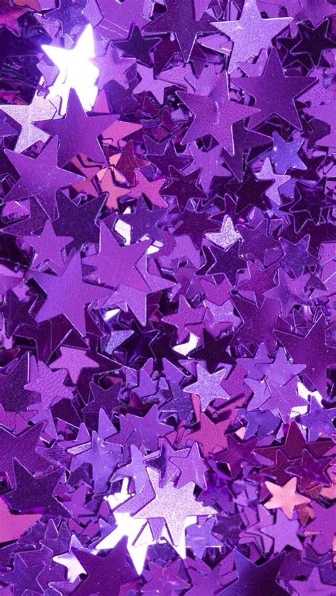 Purple Glitter Background Many Purple Stars Wallpaper