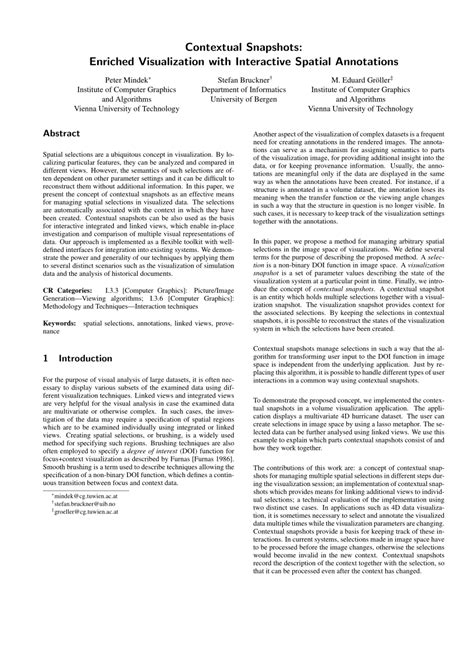 Pdf Contextual Snapshots Enriched Visualization With Interactive