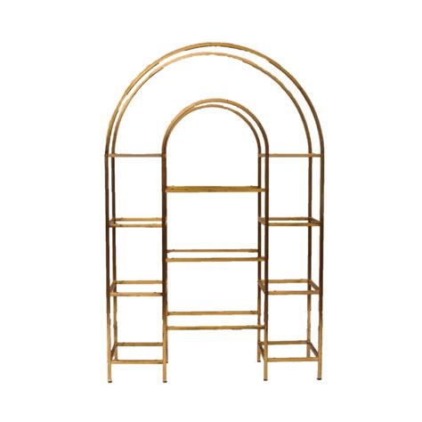 Vintage Arched Brass And Glass Etagere Chairish