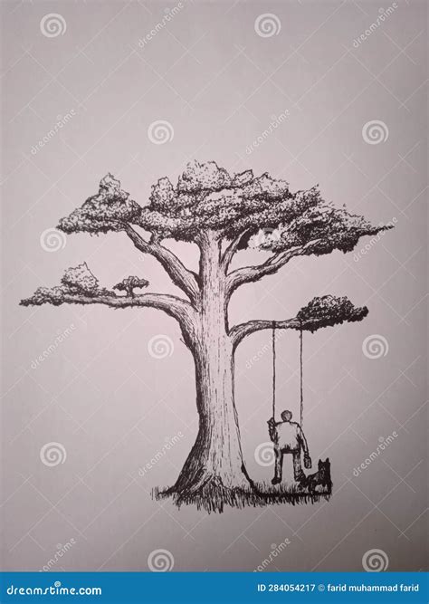 Pen Tree Art Work Stock Illustration Illustration Of Work 284054217
