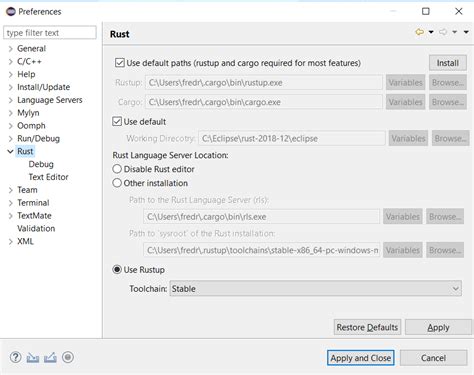 Unable To Create Or Debug Project In Eclipse With Rust 2018 1310