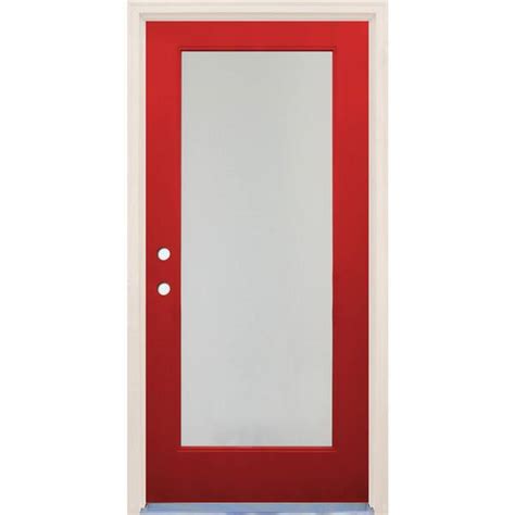 Builders Choice 36 In X 80 In Right Handinswing 1 Lite Satin Etch