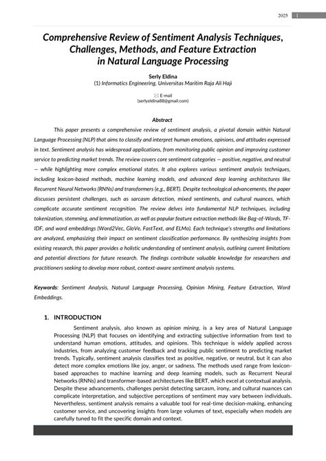 pdf comprehensive review of sentiment analysis techniques challenges