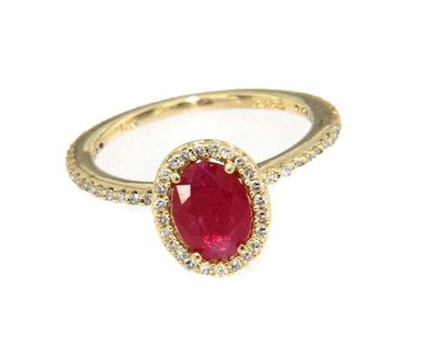 Effy Ruby And 0 20 Ctw Diamond Halo Ring In 14k For Sale At 1stdibs