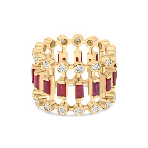 Dot And Dash Ruby And Diamond Ring
